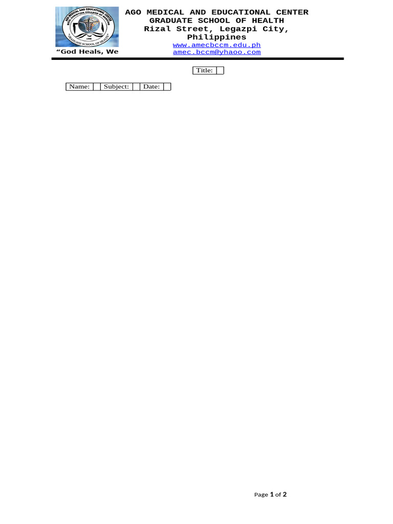 Amec BCCM Template 1 | PDF | Wellness