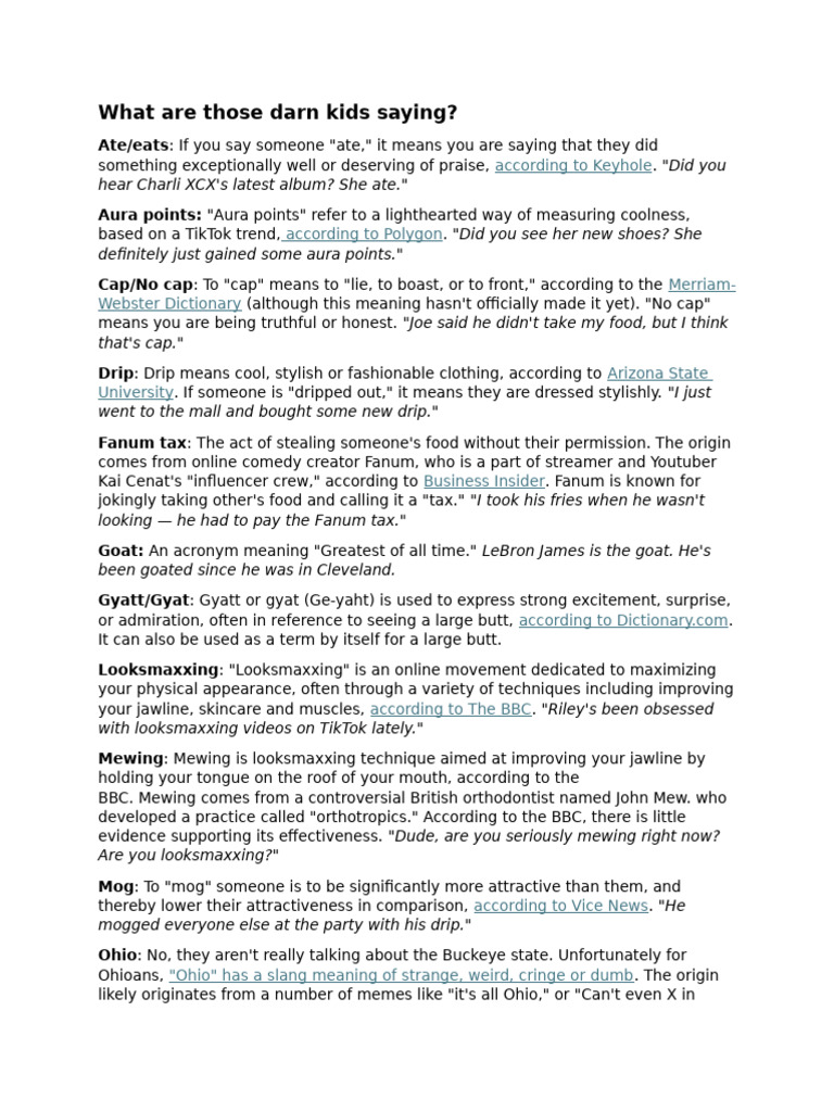 What Are Those Darn Kids Saying - ColumbusDispatch.Aug 2024 | PDF