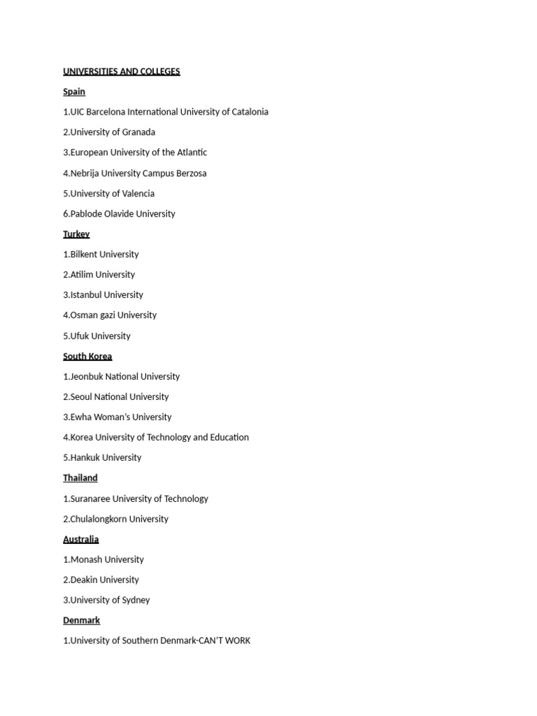 Universities and Colleges | PDF