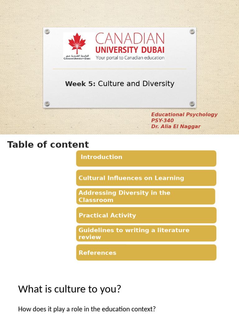 5 - Culture and Diversity | PDF