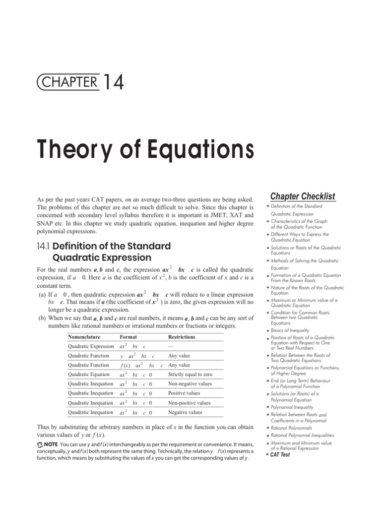 Theory of Equations | PDF