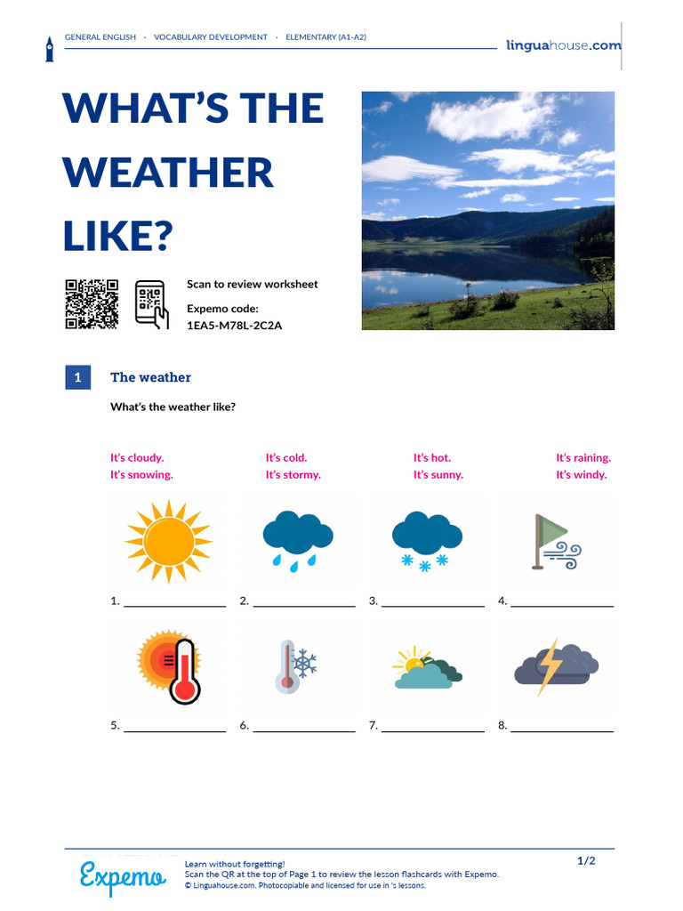 Whats The Weather Like British English Student A1 A2 | PDF