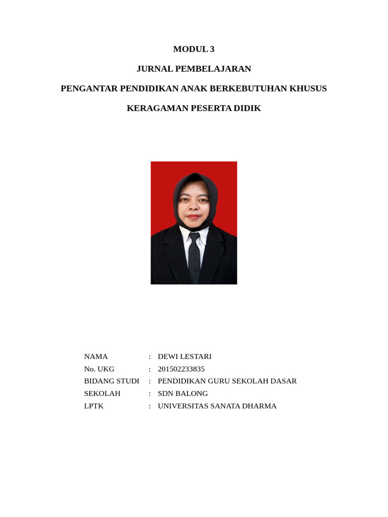 Jurnal - Dewi Lestari - 201502233835 - PGSD - Modul 3 | PDF