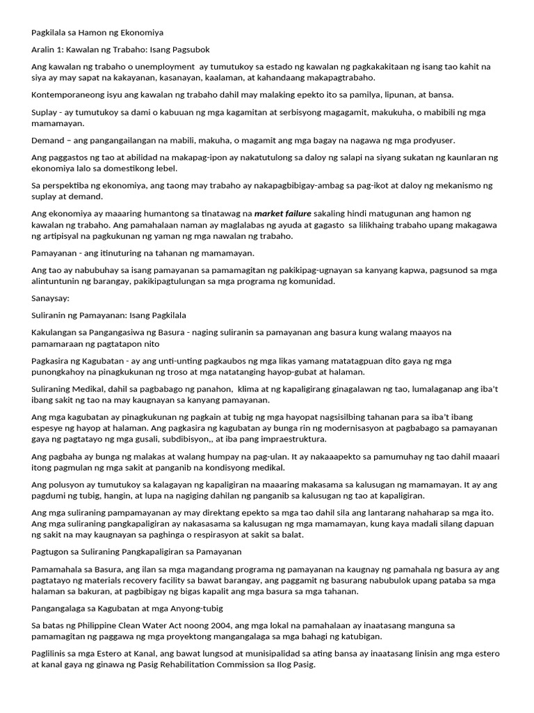 Reviewer Sa Ap Grade 10 | PDF