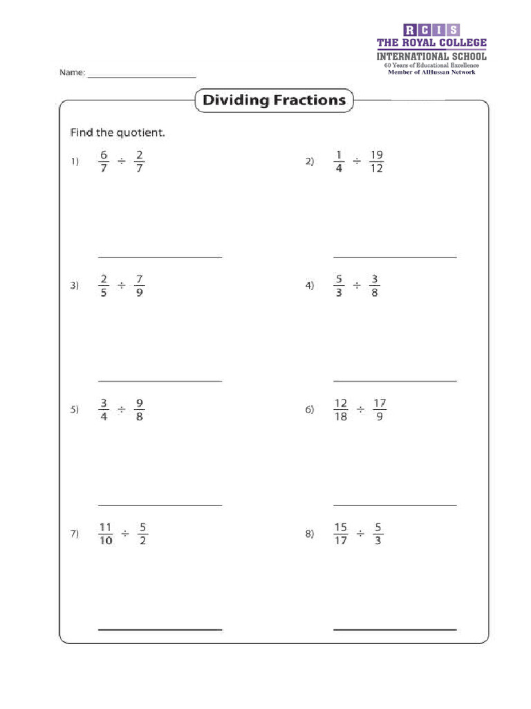 Fraction Division | PDF