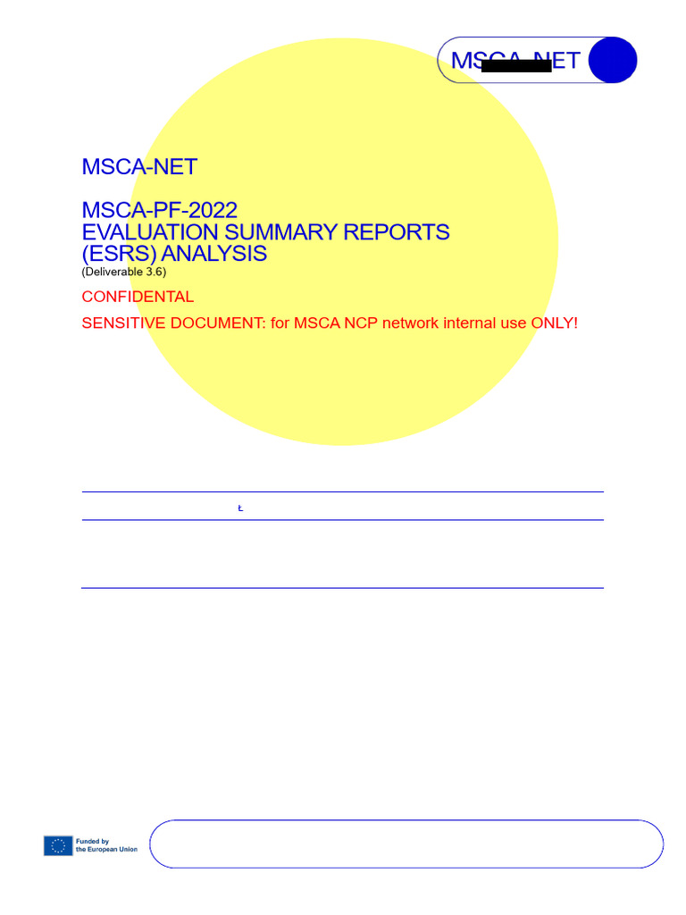 MSCA-NET - PF - 2022 - ESRs - Analysis Copy 1 | PDF