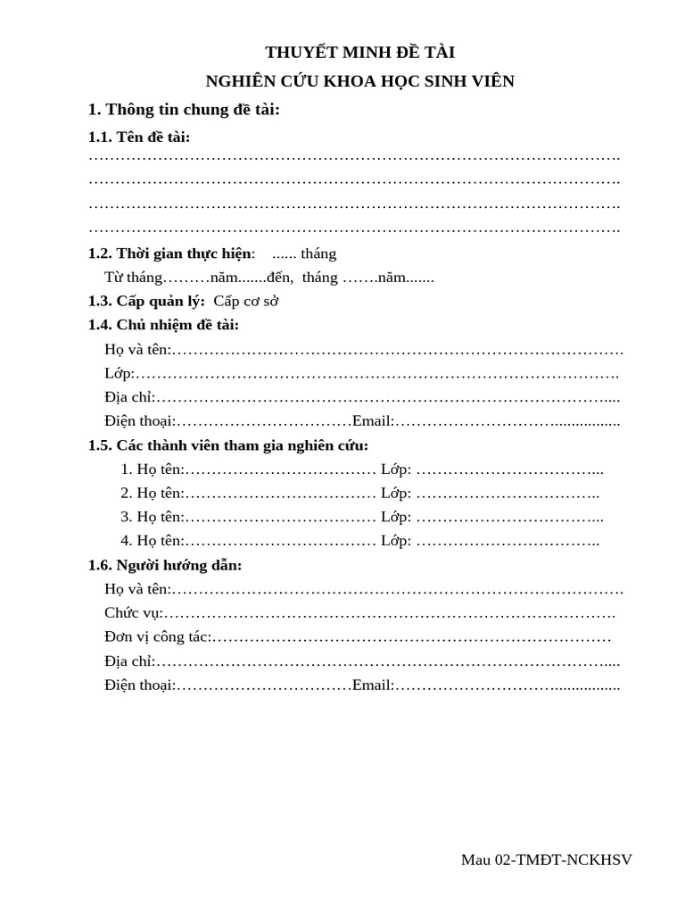 Mau 02 TMĐT NCKH | PDF