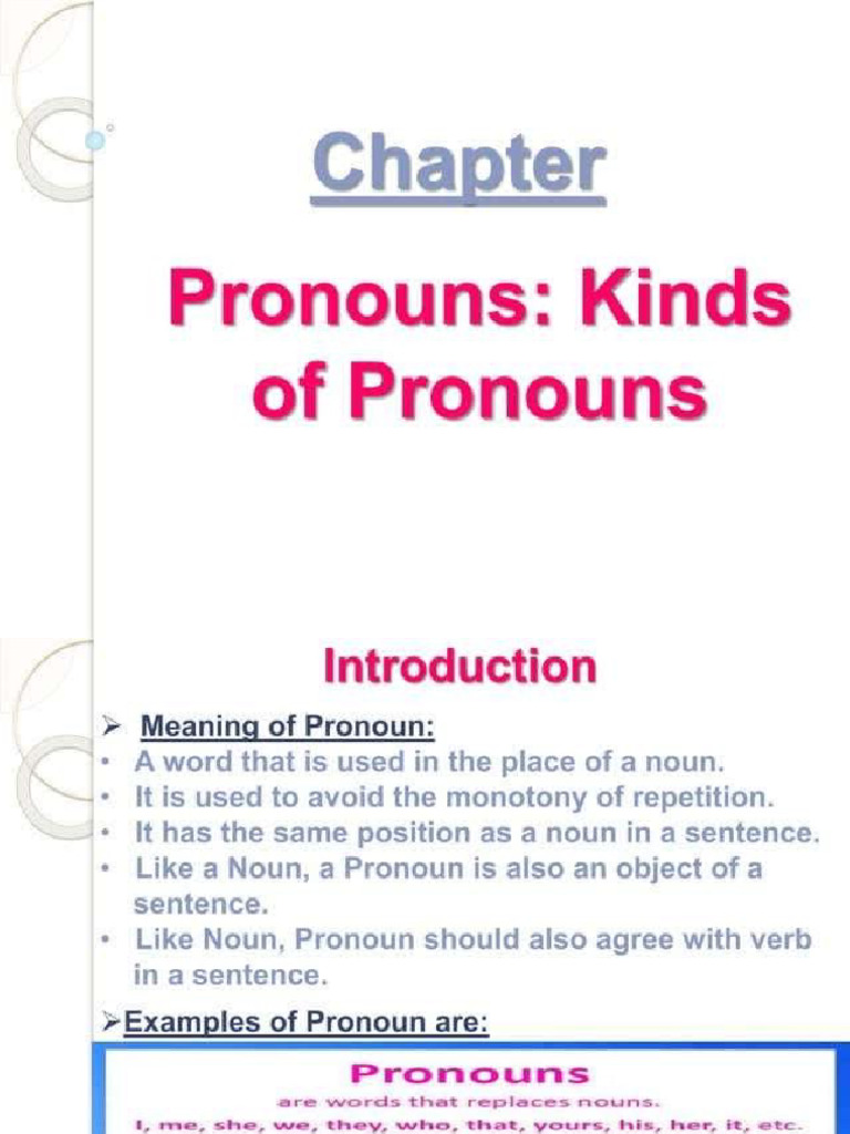Kinds of Pronouns - Grade 6 | PDF