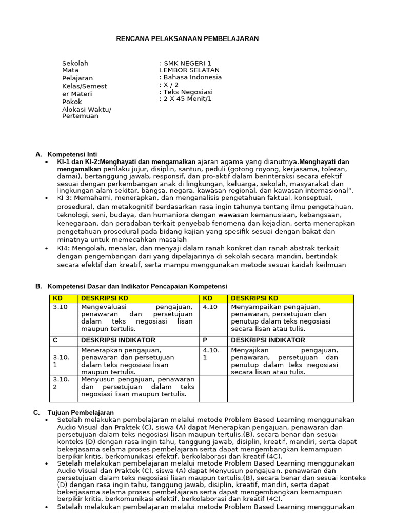 RPP Berdiferensiasi | PDF