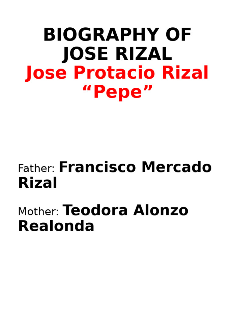 Biography of Jose Rizal | PDF