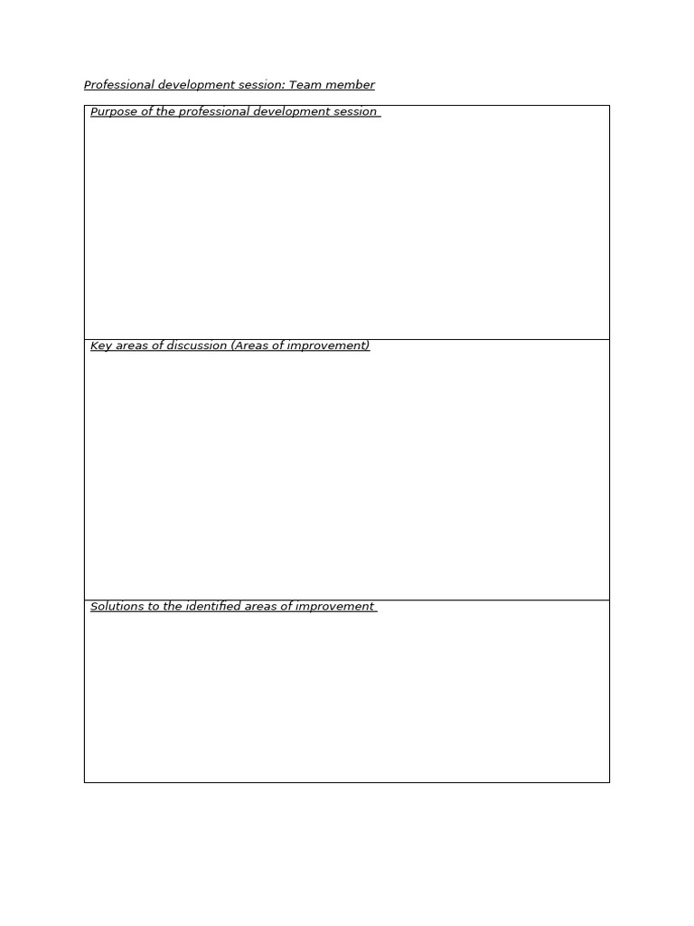 BSBPEF501_Professional Development Session Template.v1.0 | PDF