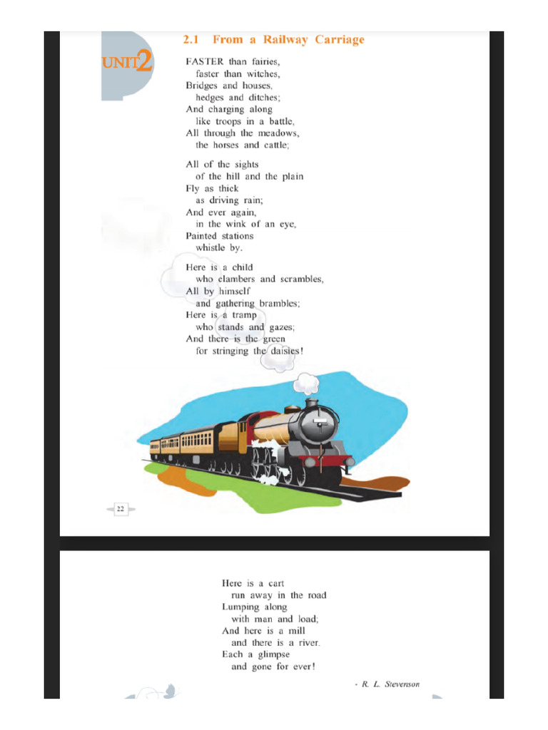 English Poem :- 2.1 From a Railway Carriage | PDF