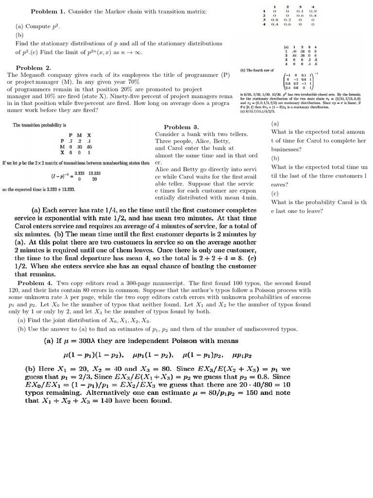 Solutions For Exam Preparation Problem Sheet | PDF