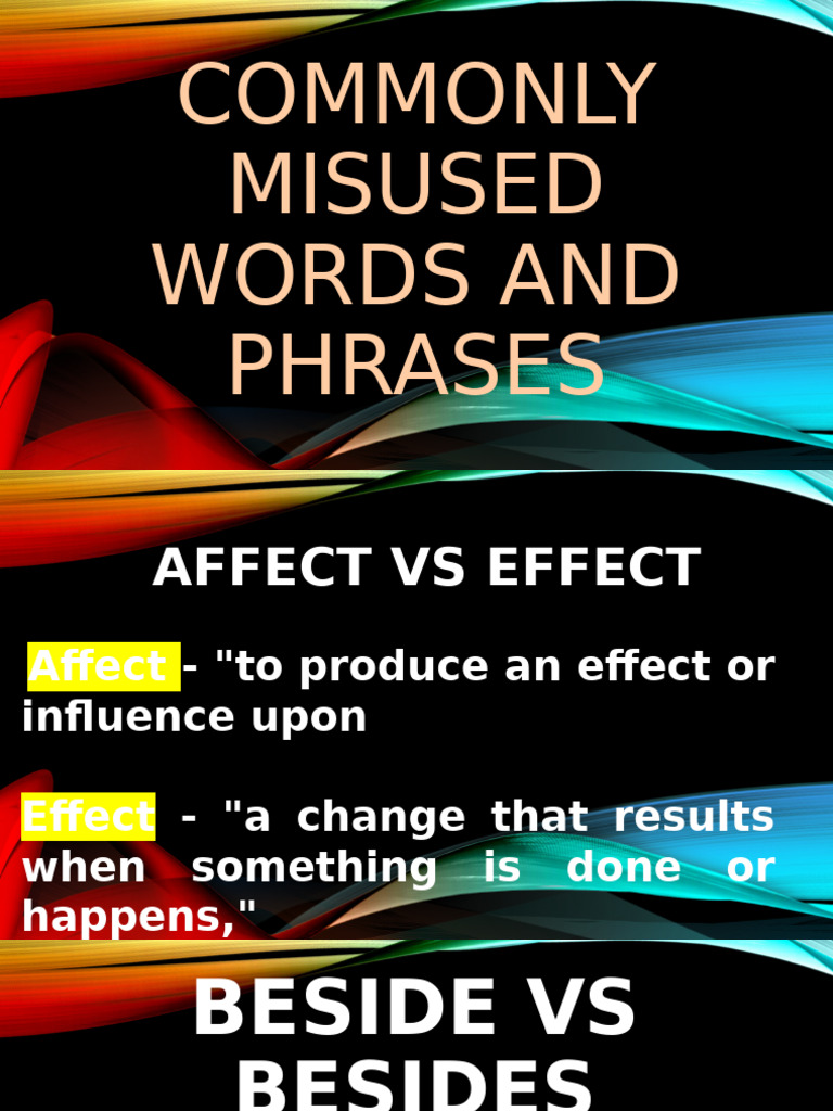 Commomly Misused Words and Phrases | PDF
