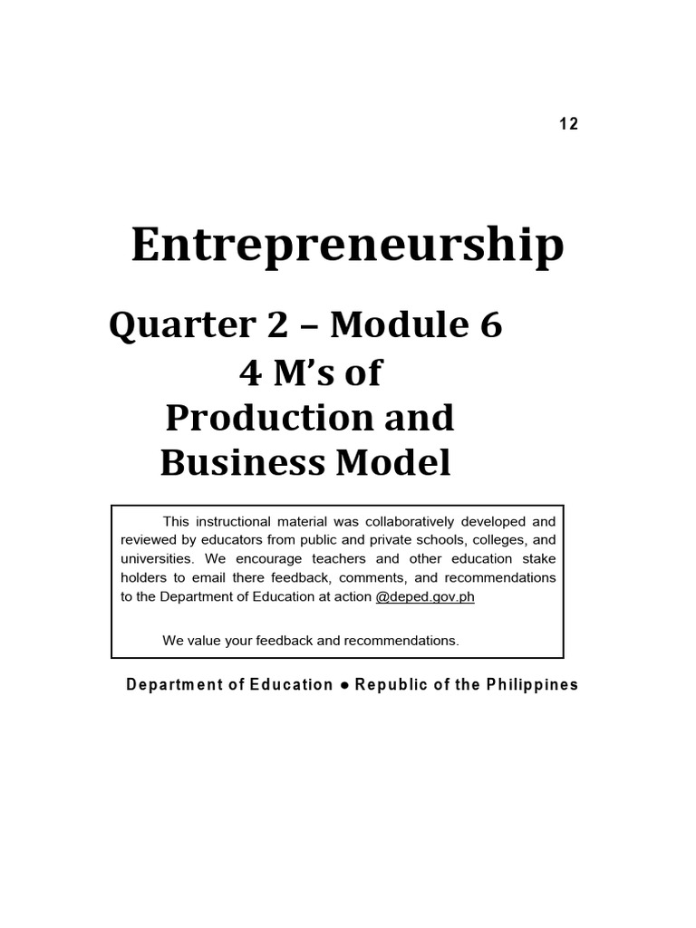 Entrepreneurship Module-6 | PDF | Supply Chain | Career & Growth