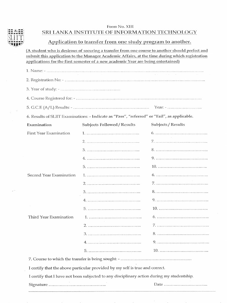 Programme Transfer Form 1 Pdf