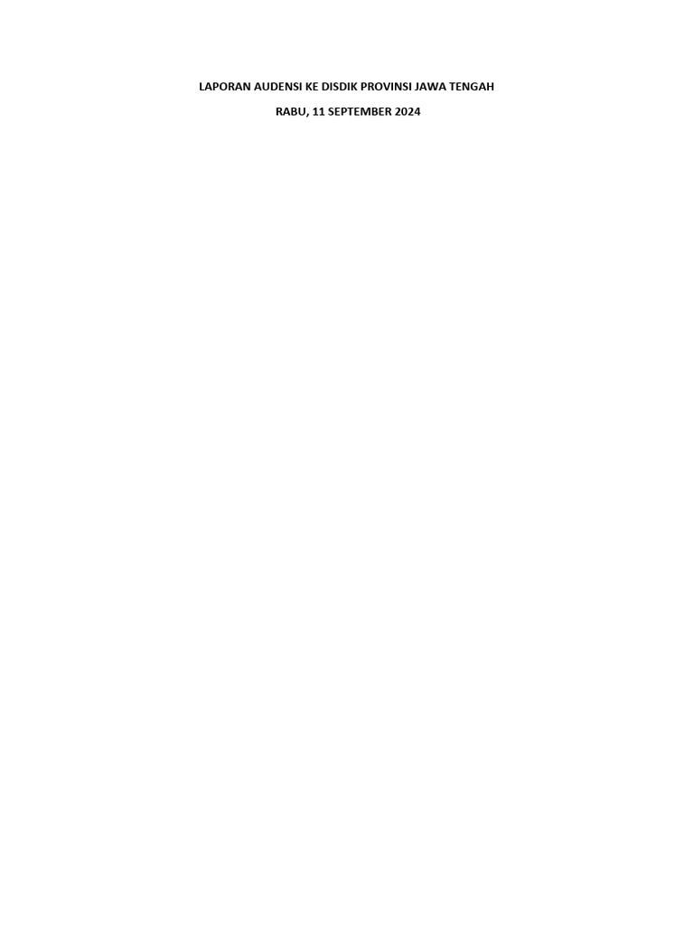 Audensi 11 September 2024 Disdik | PDF