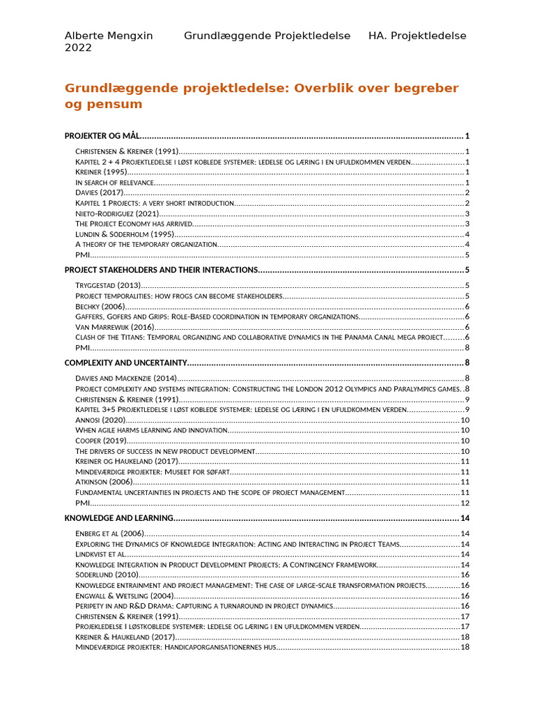 GP Eksamen Overblik | PDF