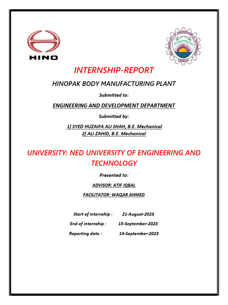 HINO Internship Final Report | PDF