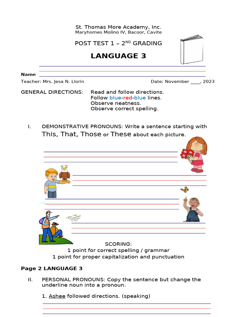 Q2 Post Test 1 Eng Grade 3 | PDF