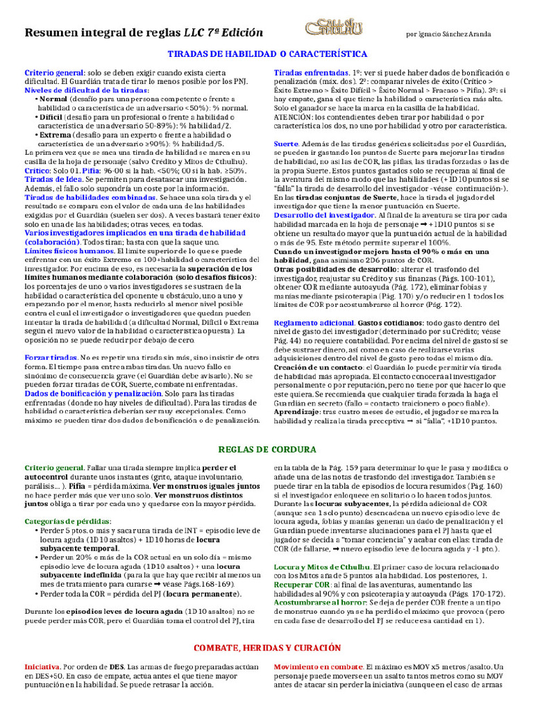 resumen reglas | PDF