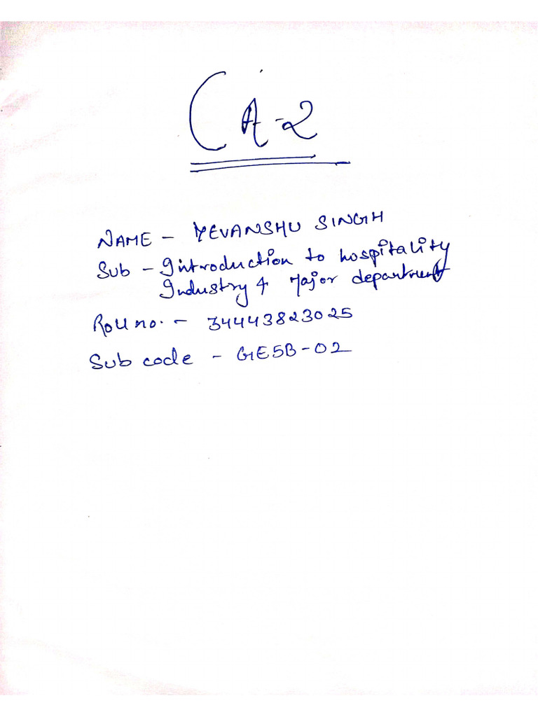 Devanshu Singh Hospitality | PDF