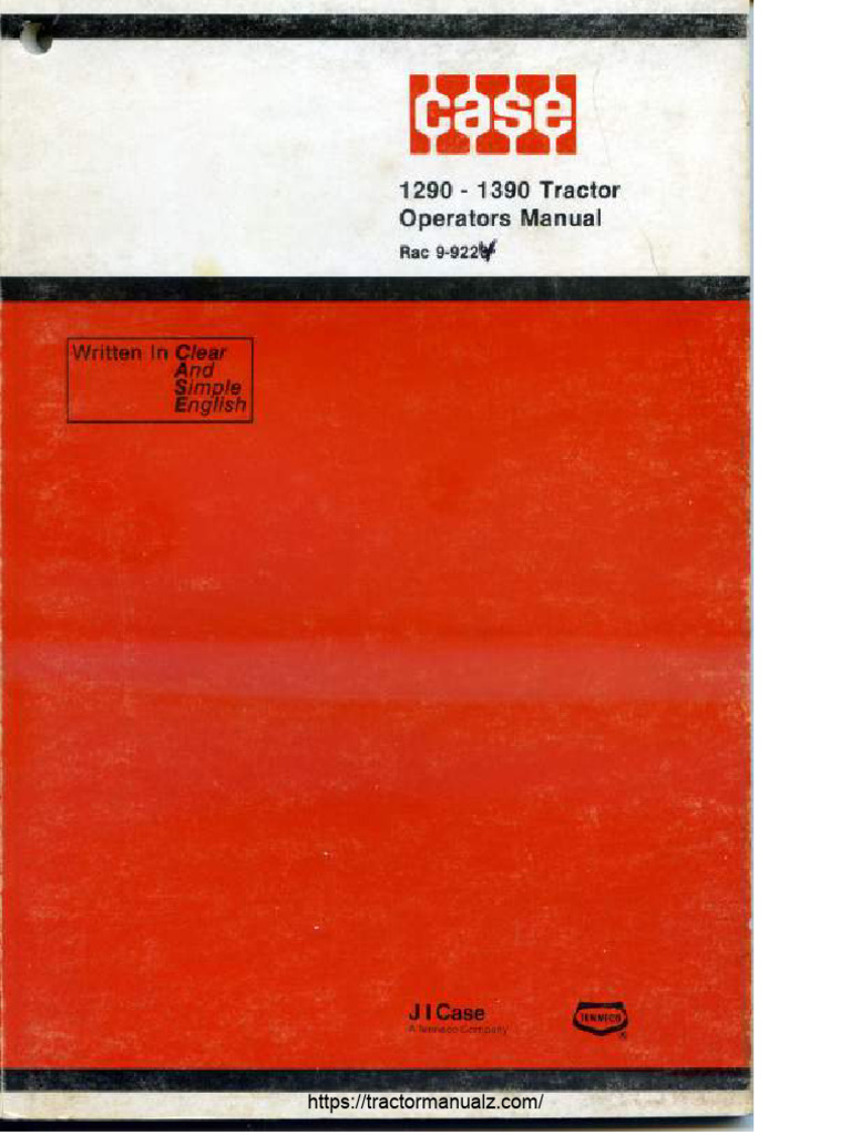 David Brown 1290 1390 Tractor Operators Manual | PDF