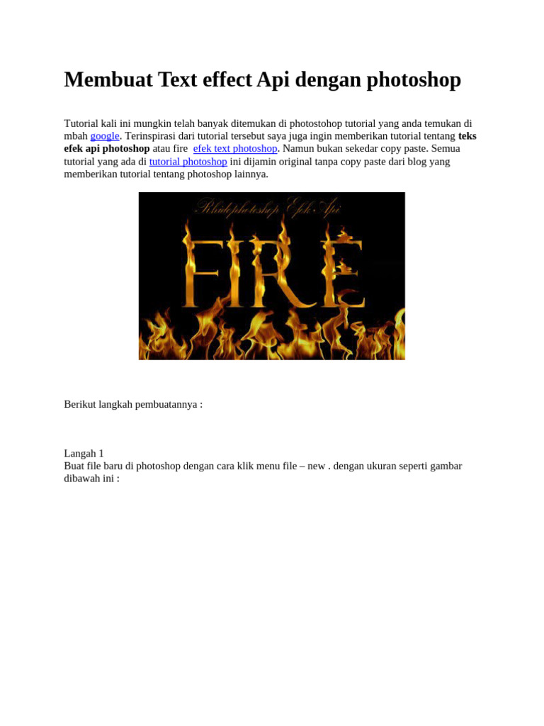 Membuat Text Effect Api Dengan Photoshop | PDF Membuat Text Effect Api Dengan Photoshop | PDF