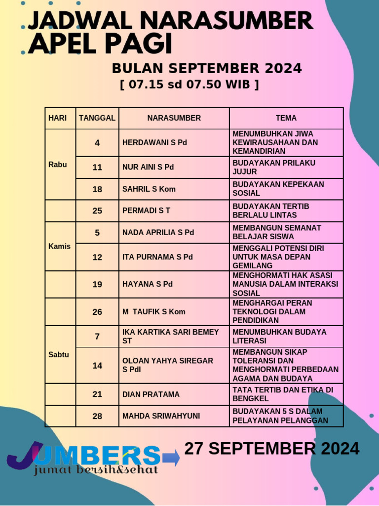 Jadwal Apel Pagi | PDF
