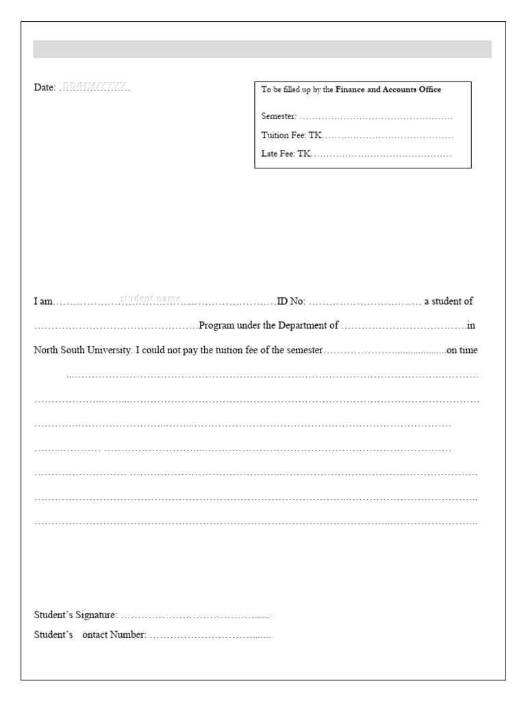 Late Fee Waiver Application Form | PDF