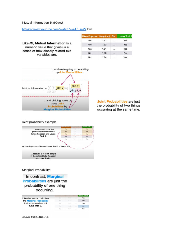 MutualInformation StatQuest | PDF | Technology & Engineering