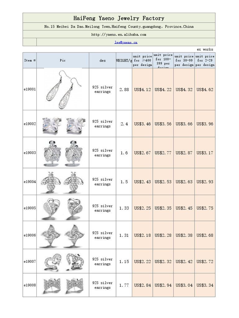 Earring Catalog With Price 2 | PDF