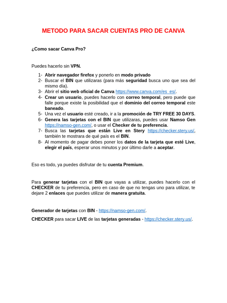 Metodo para Sacar Cuentas Pro de Canva | PDF