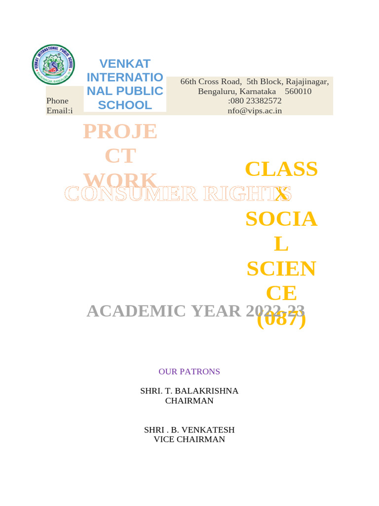 Project Work For Class X | PDF