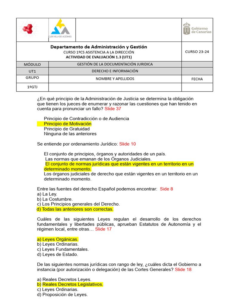 AE1.3 DERECHO E INFORMACION - Sol | PDF