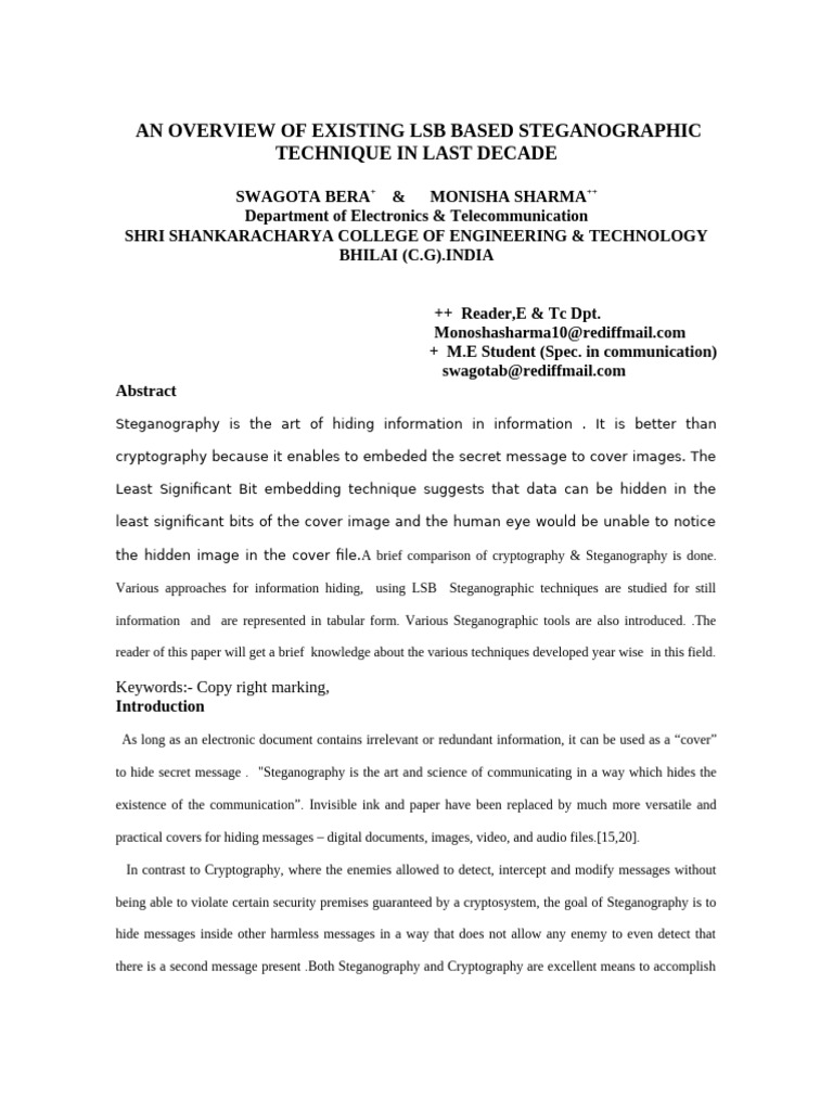Steganography | PDF