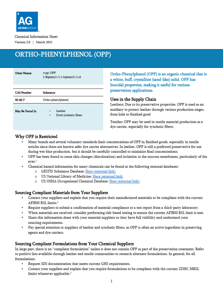 Afirm Ortho Phenylphenol v2 | PDF