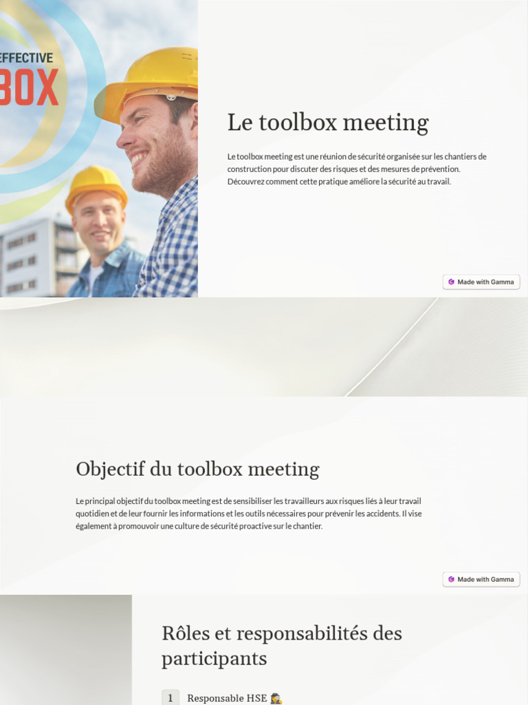 Le Toolbox Meeting | PDF