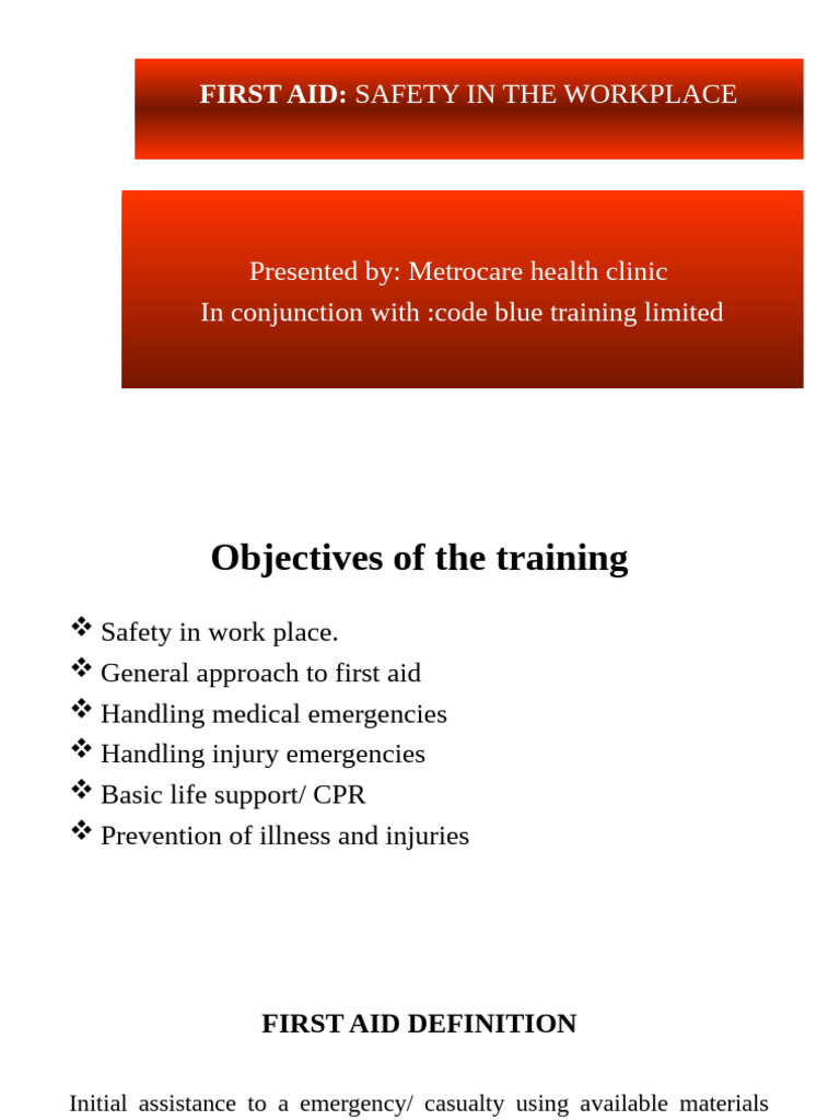 FIRST AID Presentation | PDF