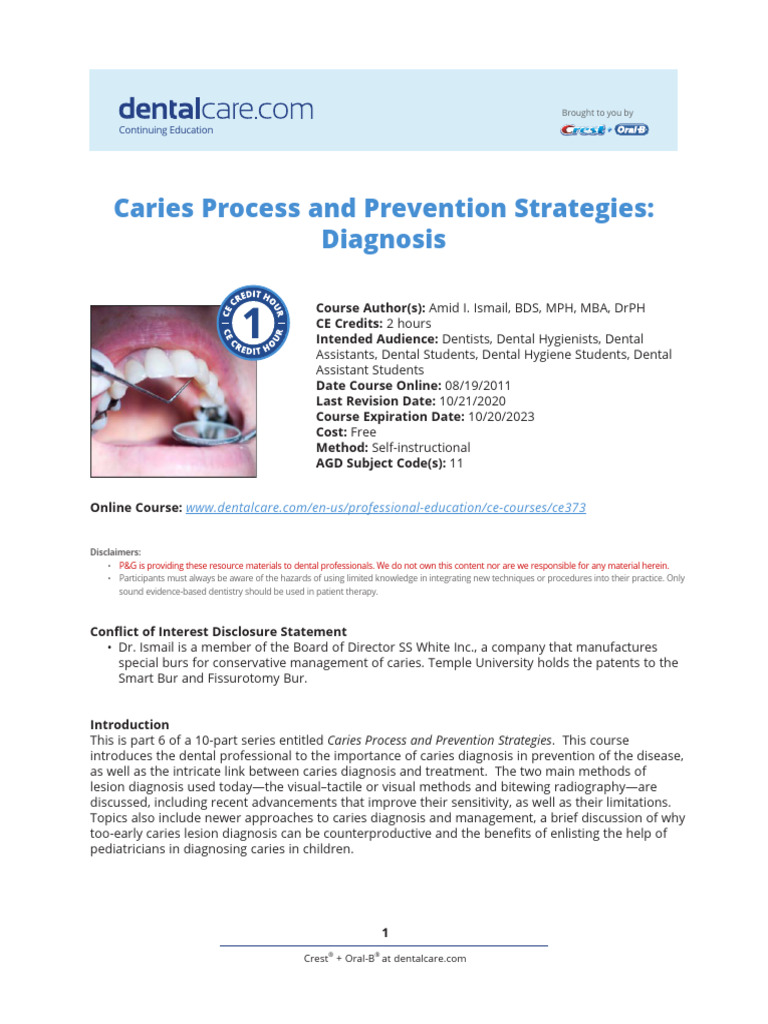 Caries Process and Prevention Strategies | PDF | Medical Diagnosis ...