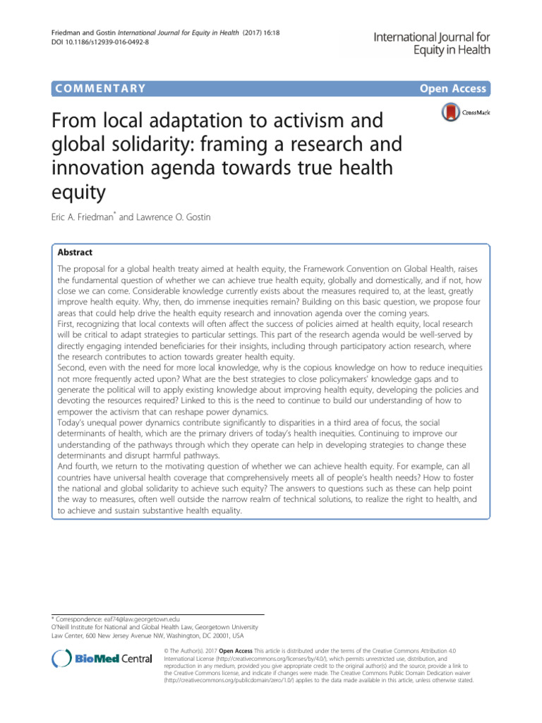 Framing A Research and Health Equity | PDF