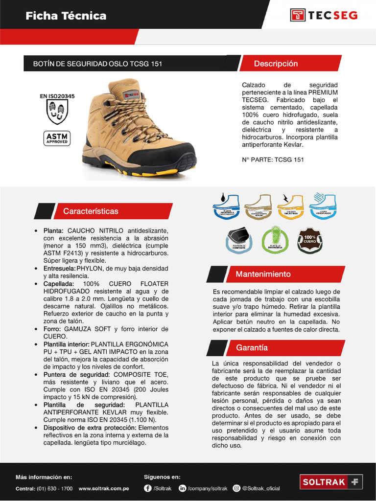 ficha_tecnica_oslo- Zapatos de seguridad. | PDF