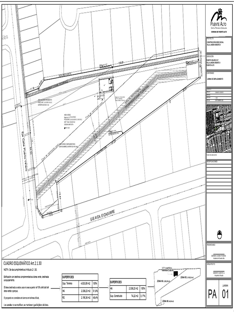 Cuadro Esquemático Art.2.1.30: Eje Calle Puerto Velero | PDF