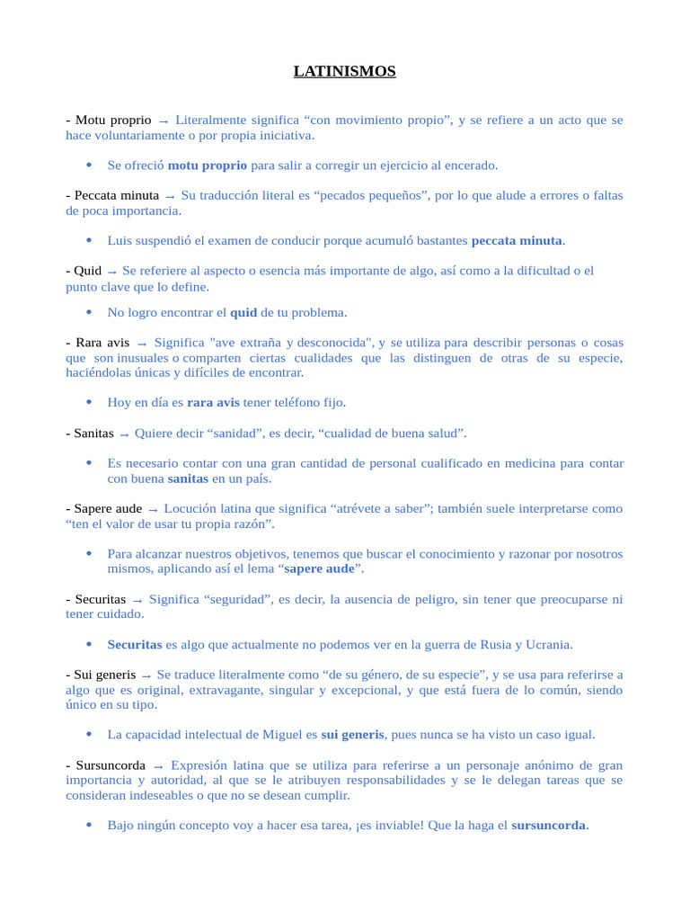 LATINISMOS | PDF