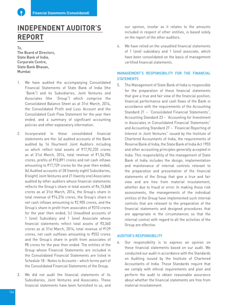 Sbi Auditors Report | PDF