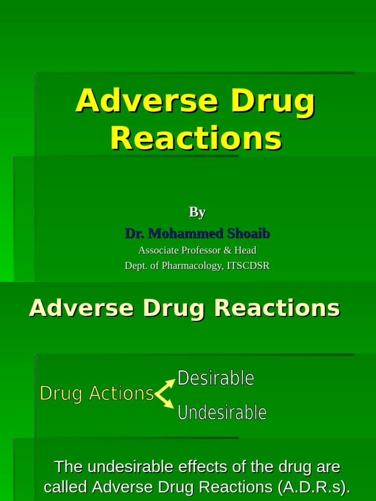 Adverse Drug Reactions | PDF