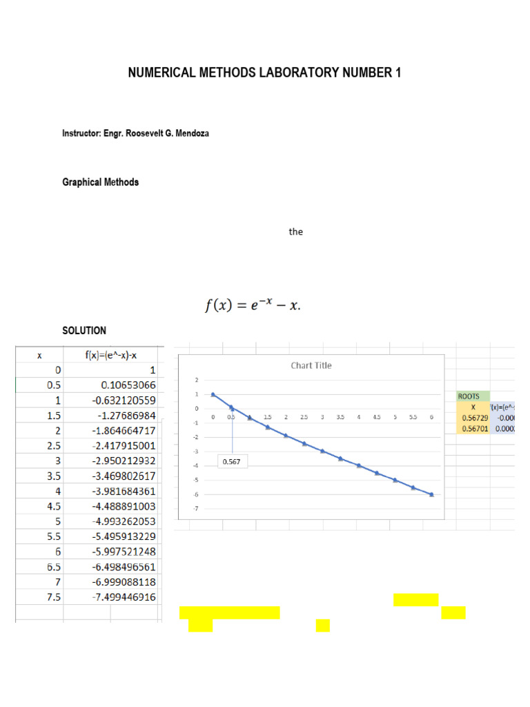 Numerical Methods Laboratory Number 1 | PDF