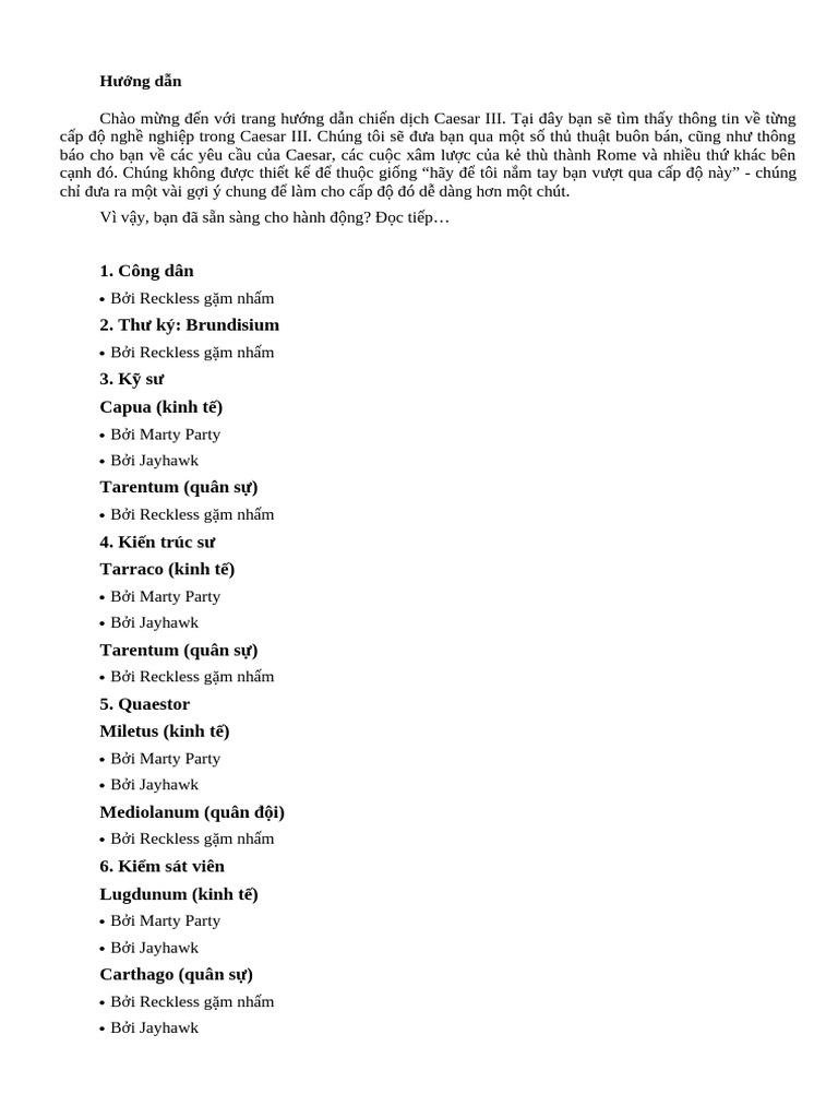 Caesar III Walk | PDF