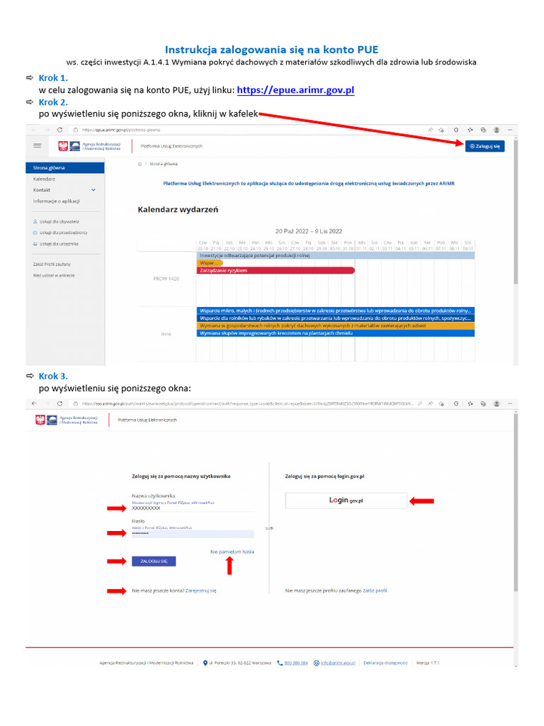 Instrukcja Logowania Do PUE | PDF