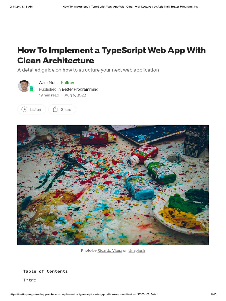 How To Implement A TypeScript Web App With Clean Architecture - by Aziz Nal - Better Programming ...